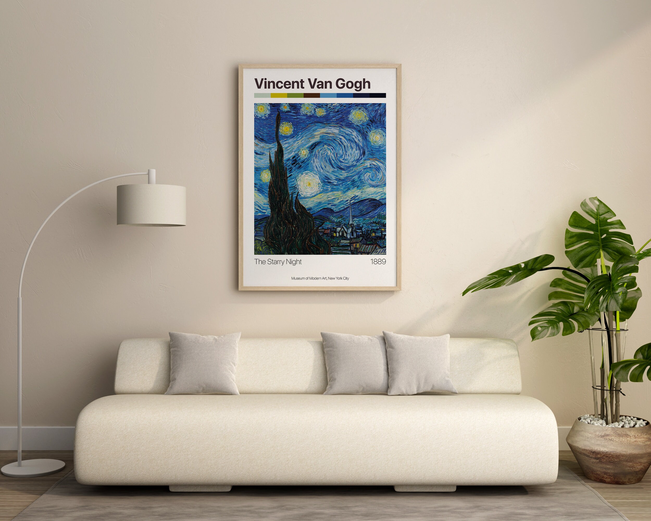 The Starry Night Digital Print Exhibition Poster Vincent Van | Etsy