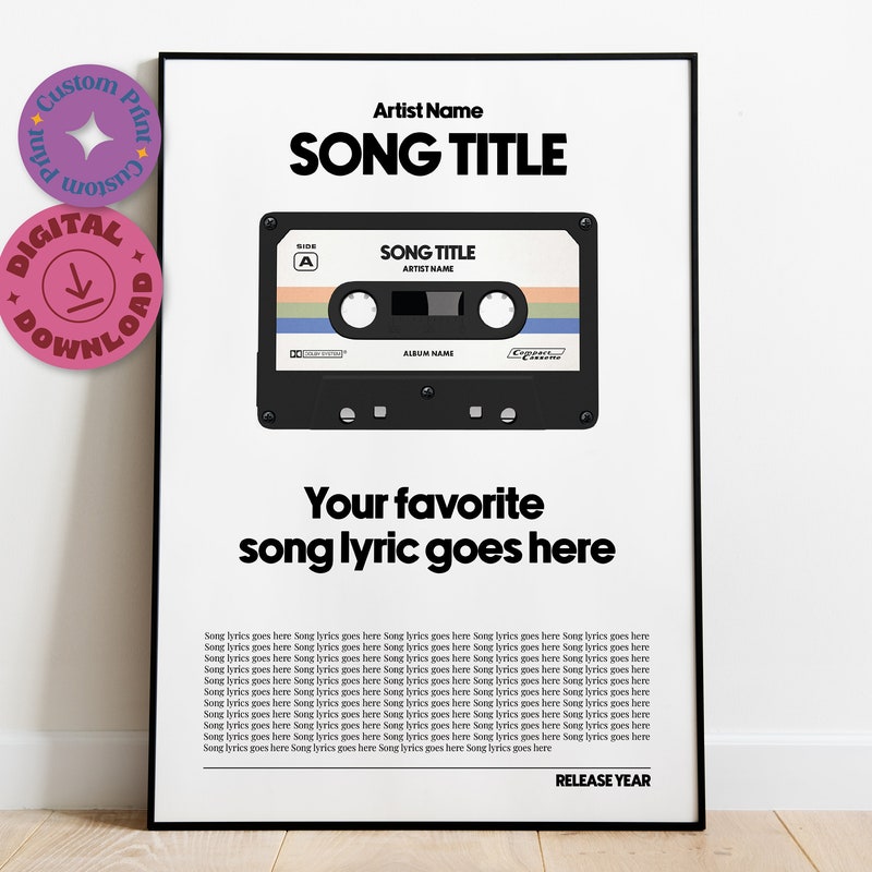Cassette Songs Poster - Etsy