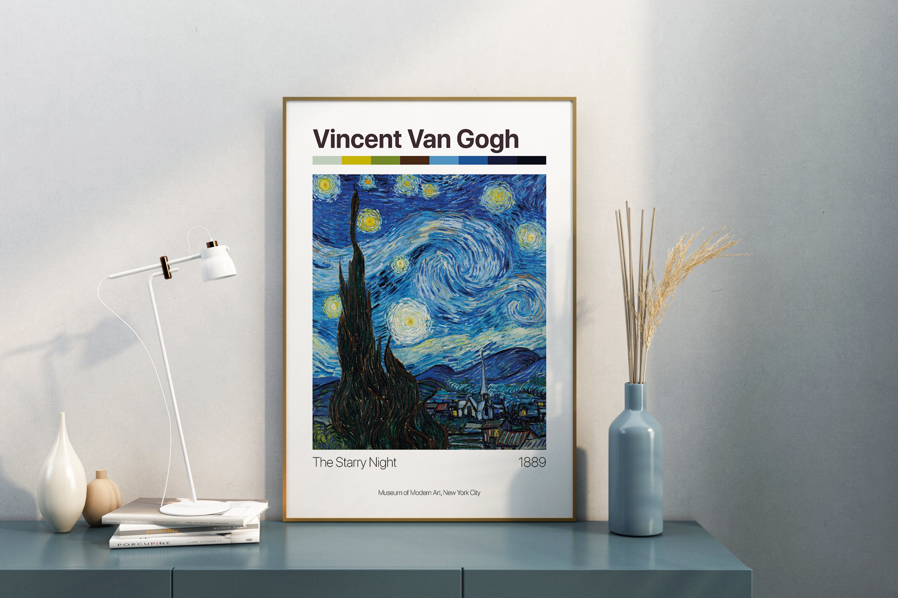 The Starry Night Digital Print Exhibition Poster Vincent Van | Etsy