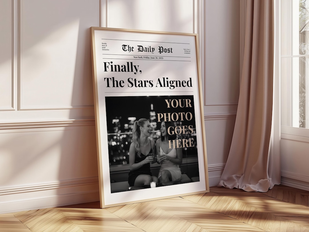 Custom Newspaper Poster Personalized Front Page Print Photo Headline ...