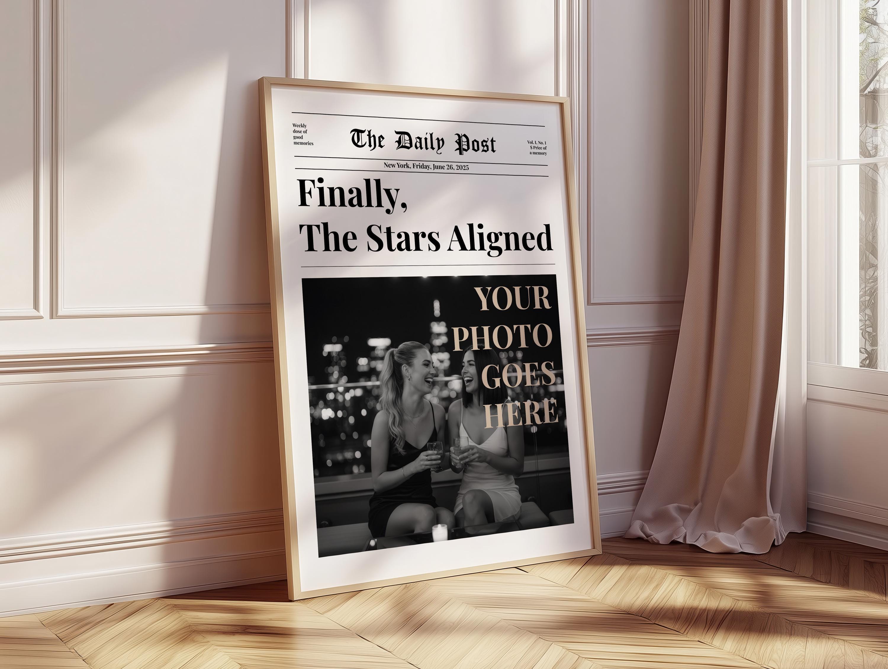 Custom Newspaper Poster Personalized Front Page Print Photo Headline ...