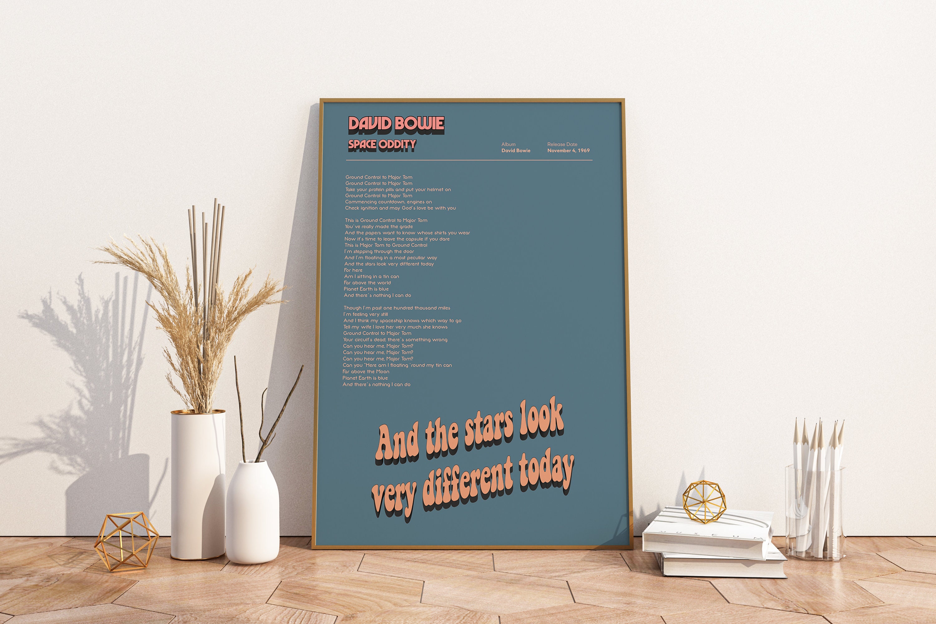 Custom Song Lyric Poster, Personalized Groovy Wall Art, Favorite Lyric ...