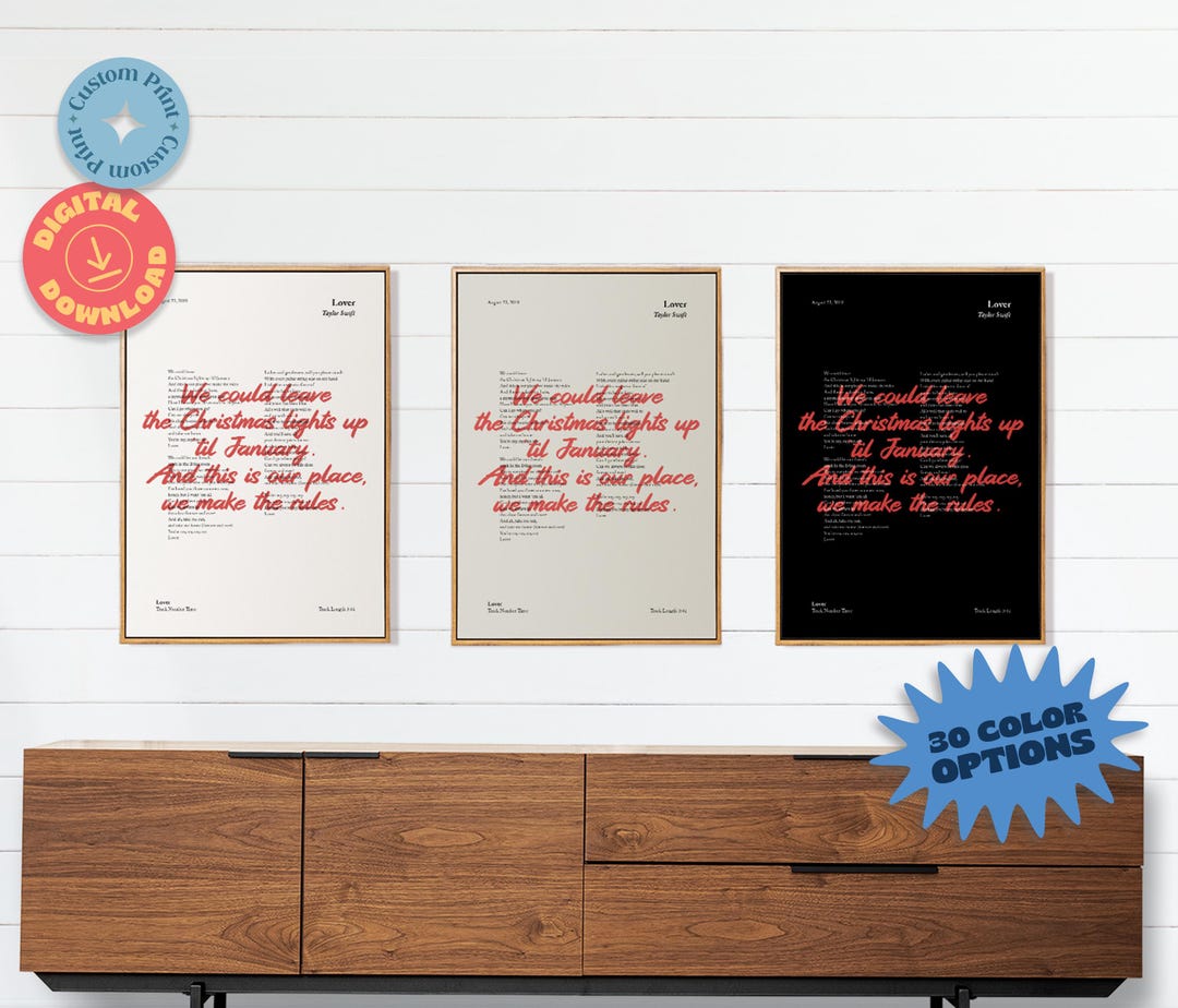 Personalized Lyrics Poster, Printable Wedding Gift, Music Poster ...