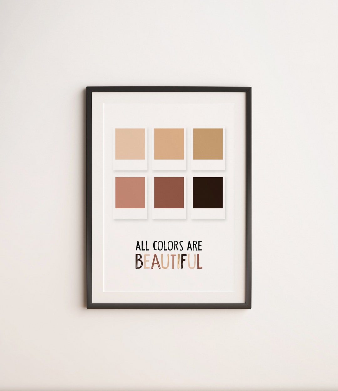 All Colors Are Beautiful Poster, Digital Poster, Equality Poster, Human ...