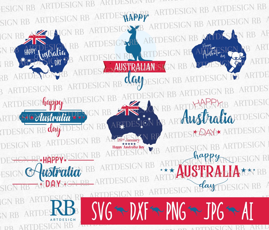 Happy Australia Day Svg Bundle, Svg/png/dxf/jpeg/ai Files for Cricut ...