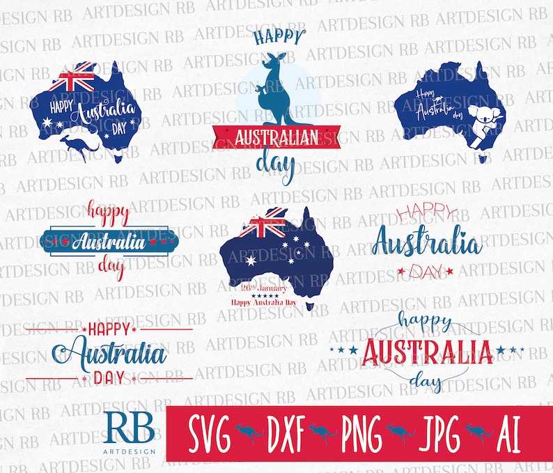 Happy Australia Day Svg Bundle Svg/png/dxf/jpeg/ai Files for - Etsy