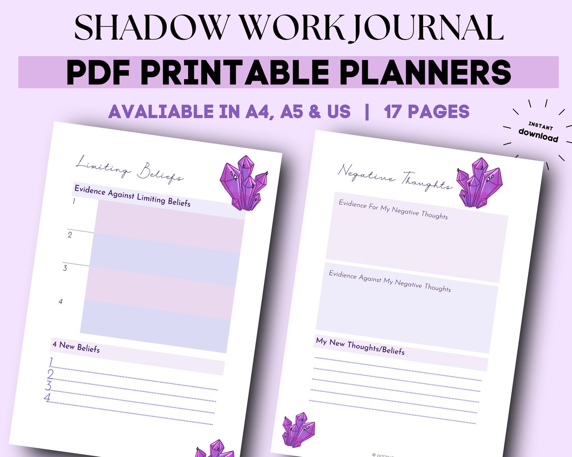 Indigo Shadow Work Journal Shadow Work Journal Digital Daily Mental ...