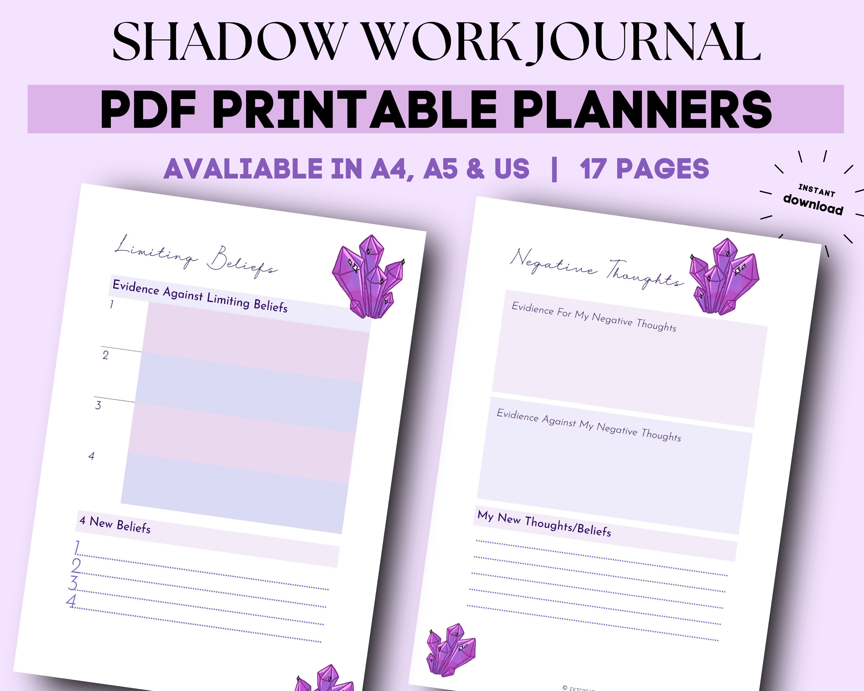 Indigo Shadow Work Journal Shadow Work Journal Digital Daily Mental ...