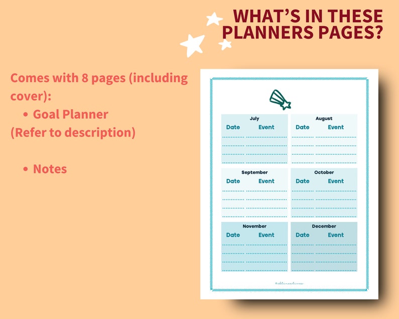 Teal Goal Printable Planner Pages Vision Board Task Tracker Digital ...