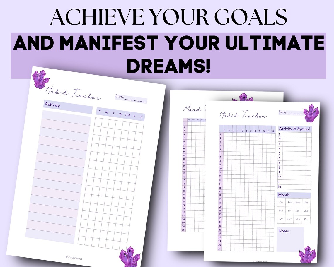 Habit Tracker Printable Mood Tracker Printable Digital Habit Tracker ...