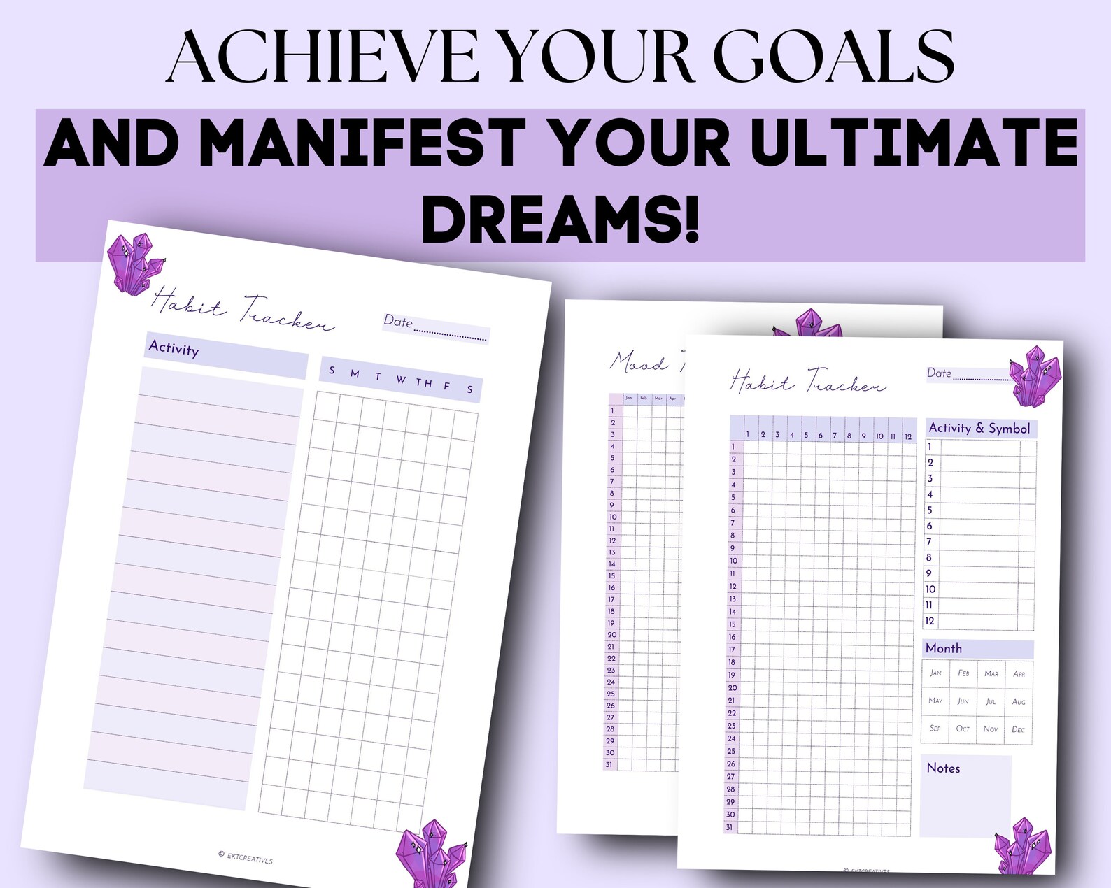 Habit Tracker Printable Mood Tracker Printable Digital Habit Tracker ...