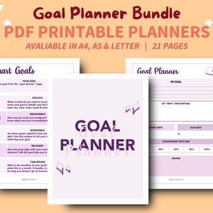 Purple Goal Printable Planner Manifestation Goal Tracker Dream Journal ...