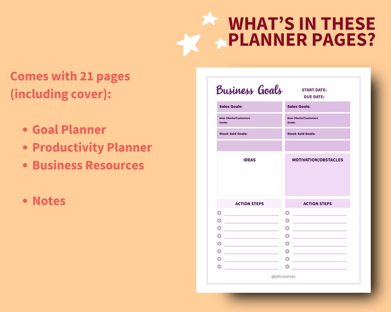 Purple Goal Printable Planner Manifestation Goal Tracker Dream Journal ...