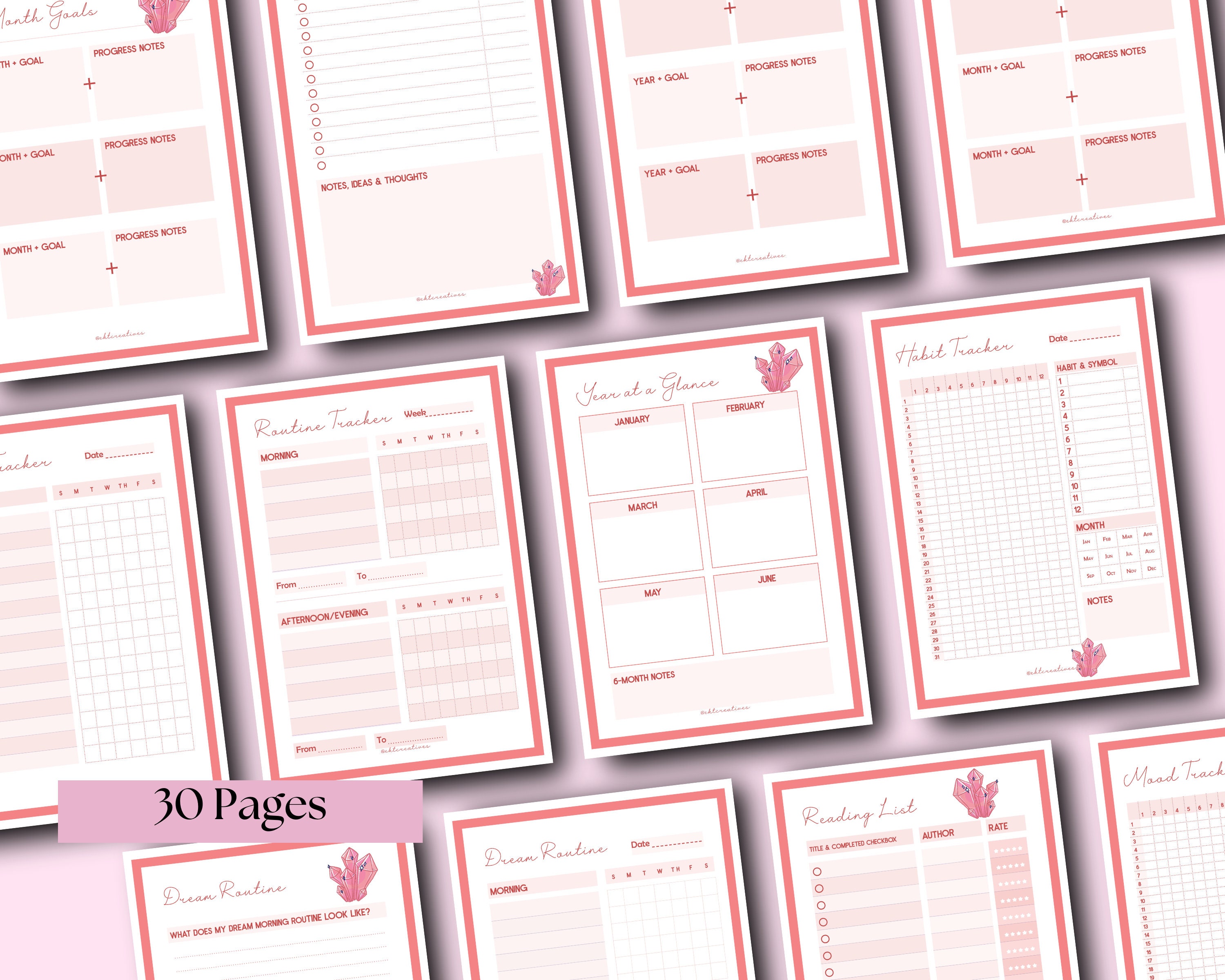 Goal Planner Printable Pink Printable Goal Planner - Etsy