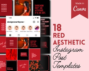 Red Instagram Post | Etsy