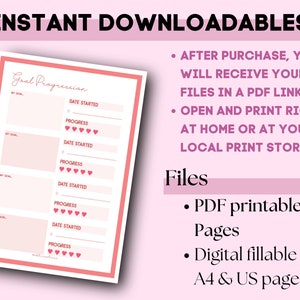 Goal Planner Printable Pink Printable Goal Planner - Etsy