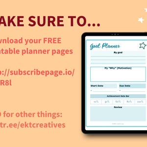 Goal Planner Printable Daily Planner 2024 Teal Goal Setting Planner ...