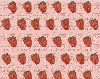 Strawberries Theme Digital Papers, Strawberry Summer Fruit and Jam, Red ...