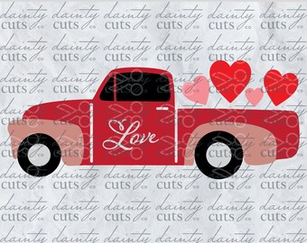 Valentine's Truck SVG Heart Truck - Etsy