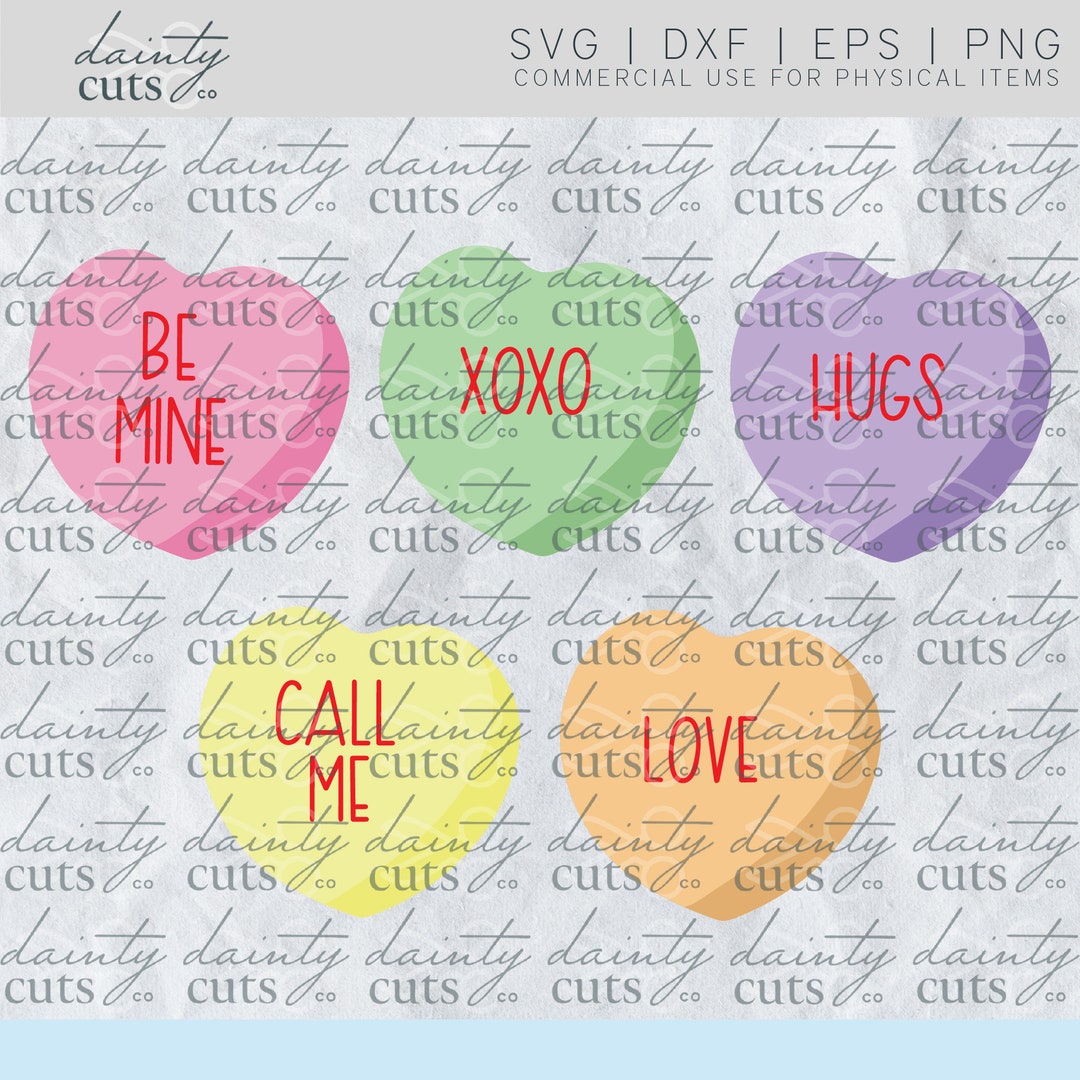 Valentine's Day Conversation Heart SVG - Etsy