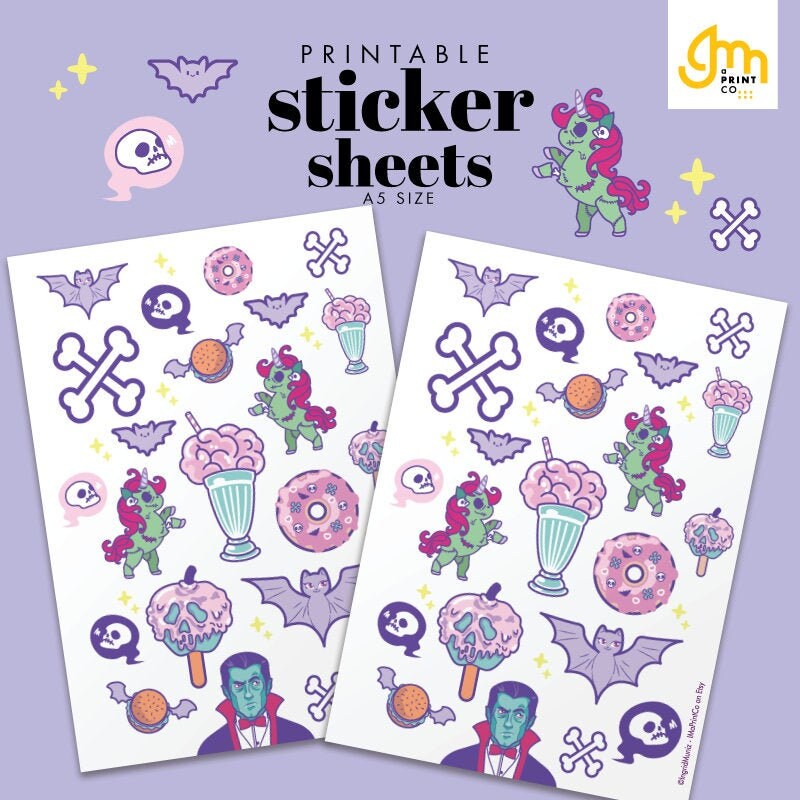 Halloween Sticker Sheet Printable Sticker Sheet Planner - Etsy