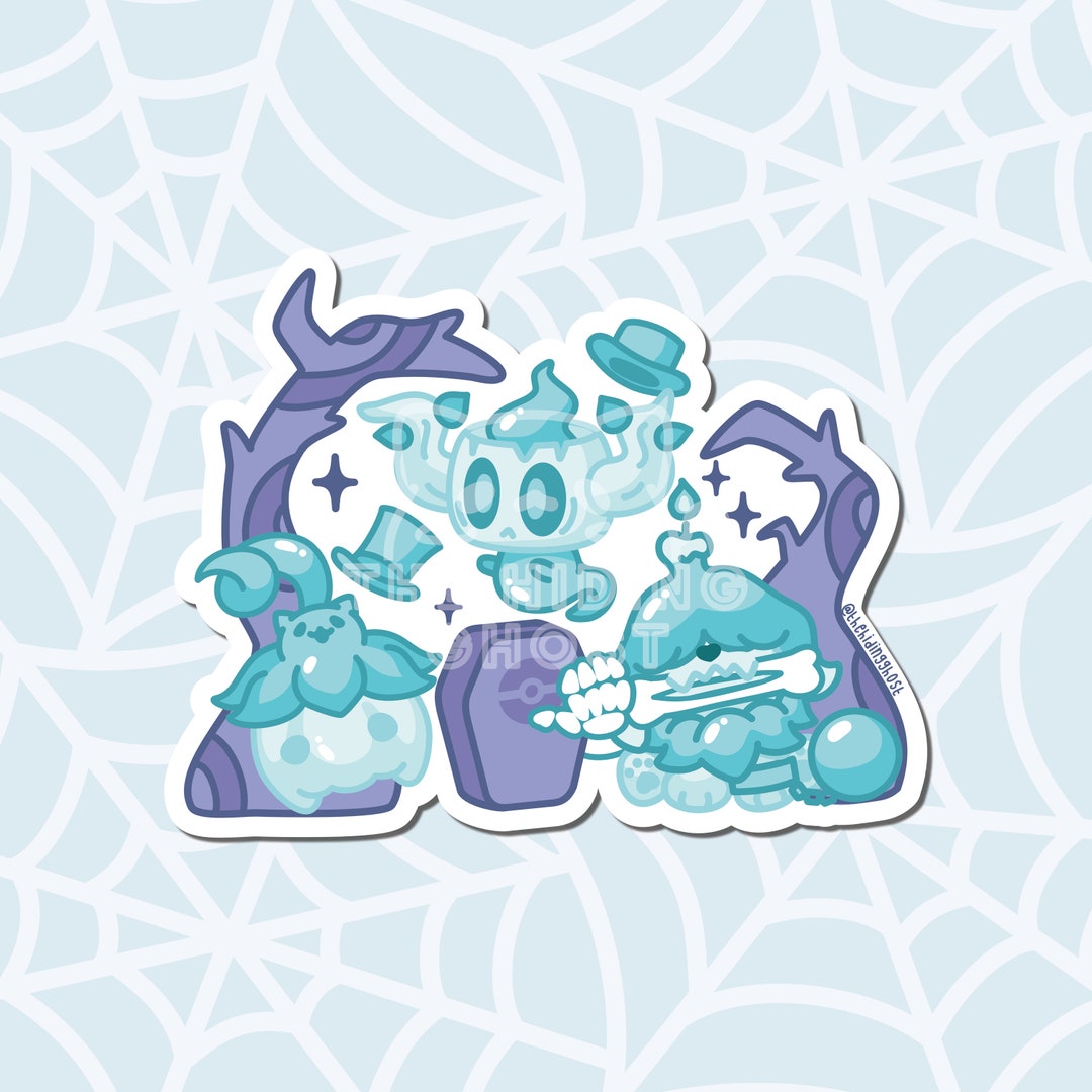 Hitch Hiking Poke Ghosts Sticker | Kawaii Sticker | Laptop Sticker ...