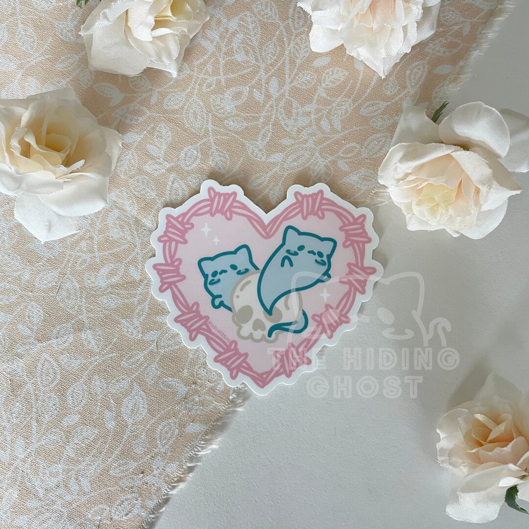 Heart Barbed Wire Sticker Kawaii Sticker Laptop Sticker - Etsy
