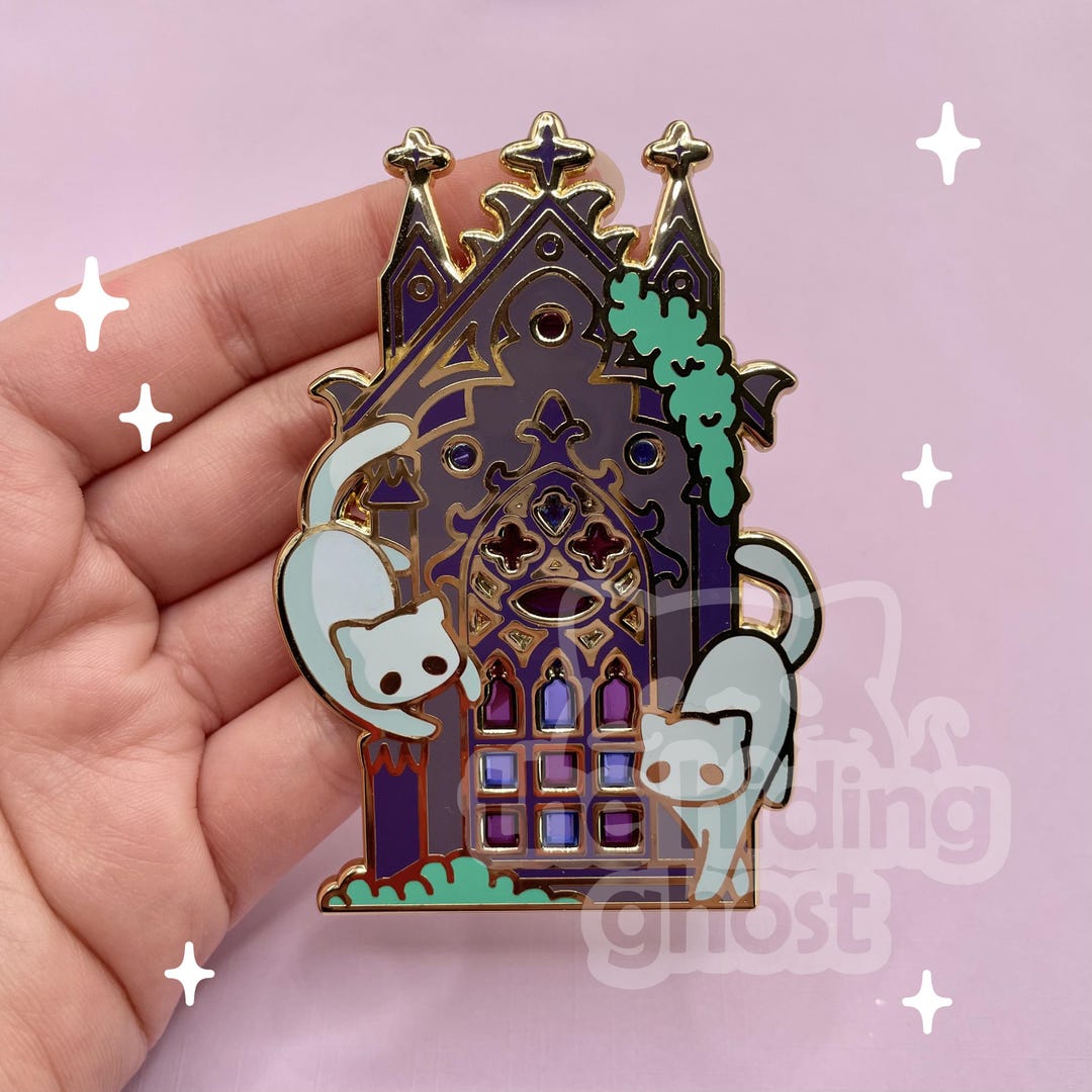 Meowsoleum Enamel Pin | Spooky Pin | Kawaii Pin | Pastel Pin | Enamel ...