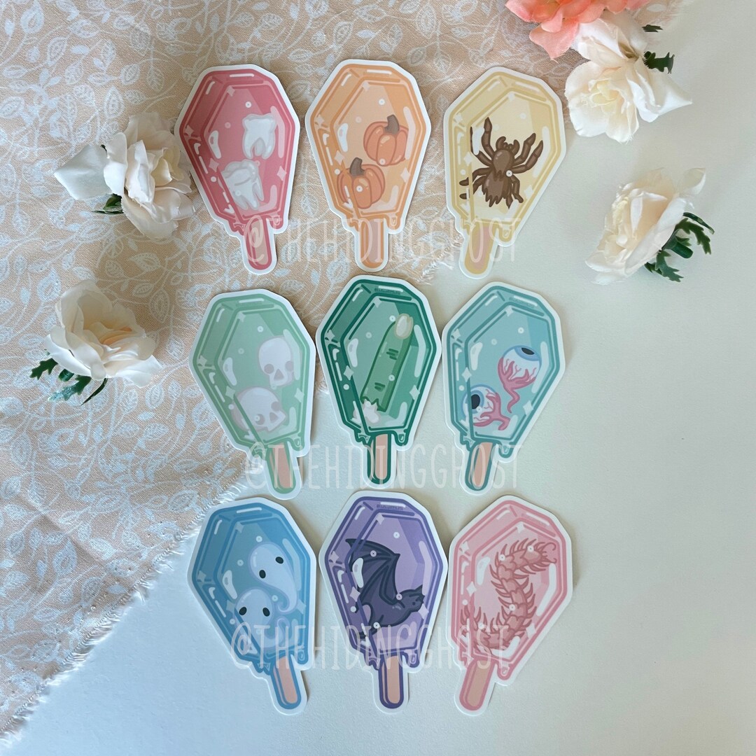 Pastel Spooky Popsicle Die Cut Stickers Kawaii Sticker - Etsy