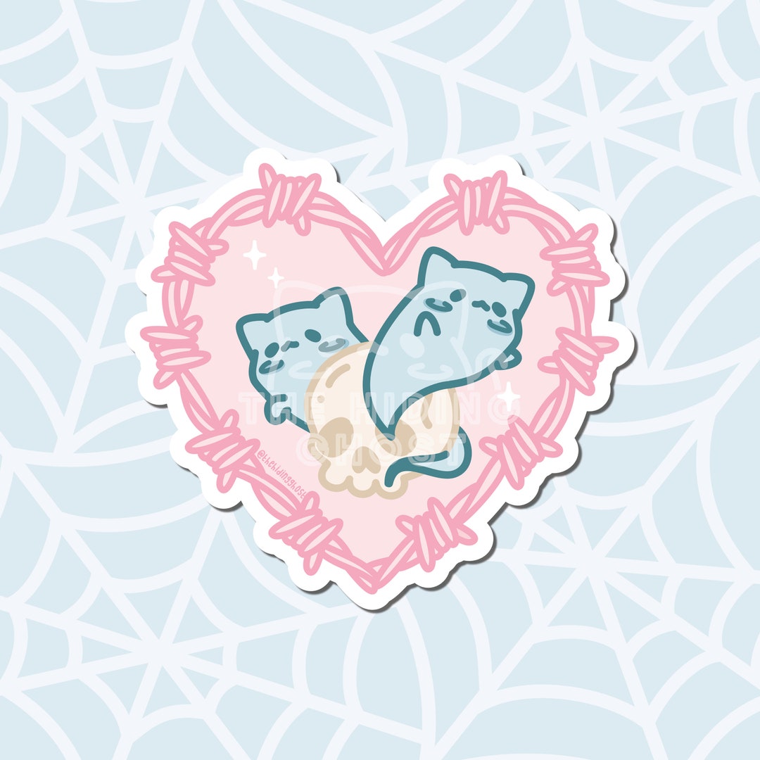 Heart Barbed Wire Sticker | Kawaii Sticker | Laptop Sticker | Die Cut ...