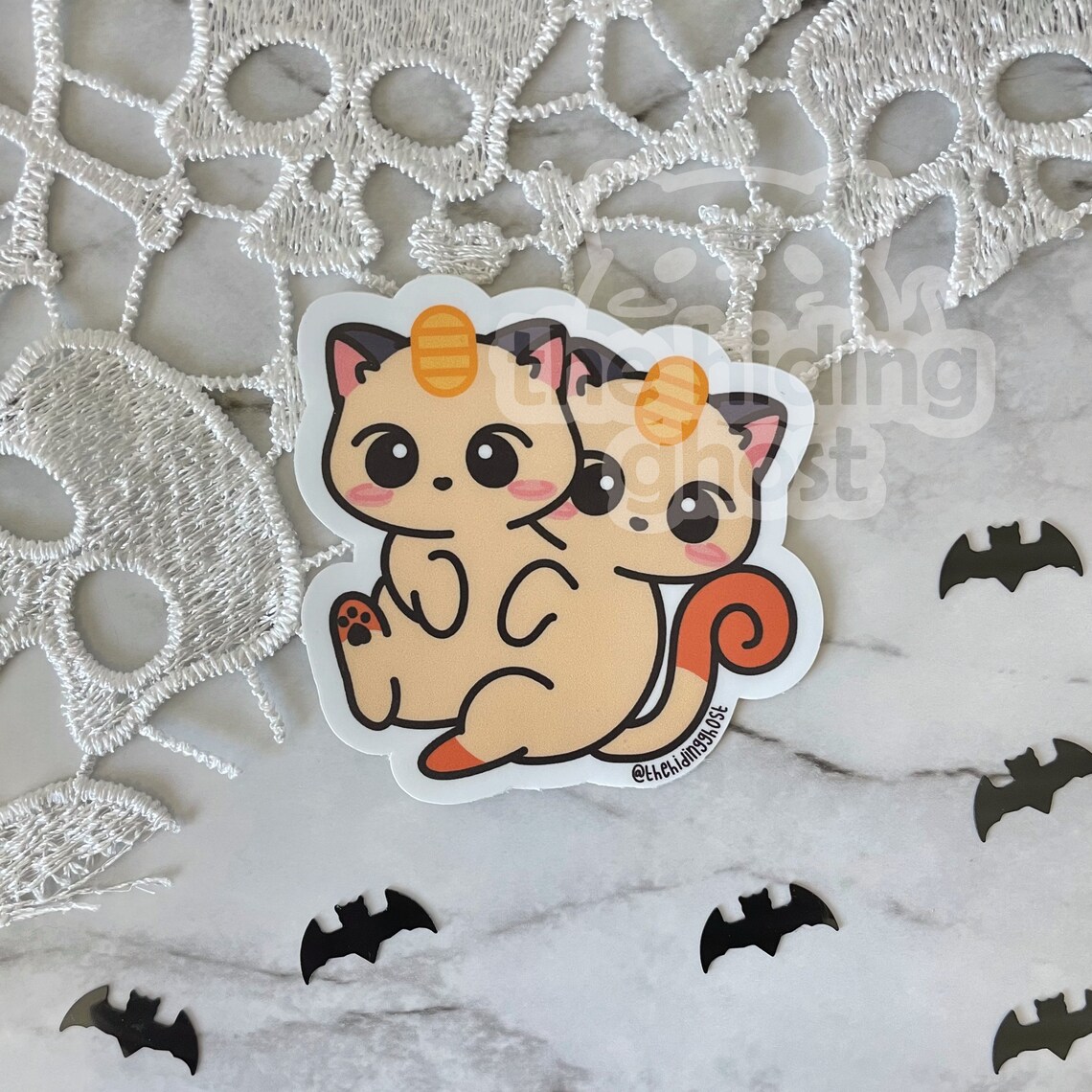 Two Headed Anime Cats Stickers | Kawaii Sticker | Laptop Sticker | Die ...