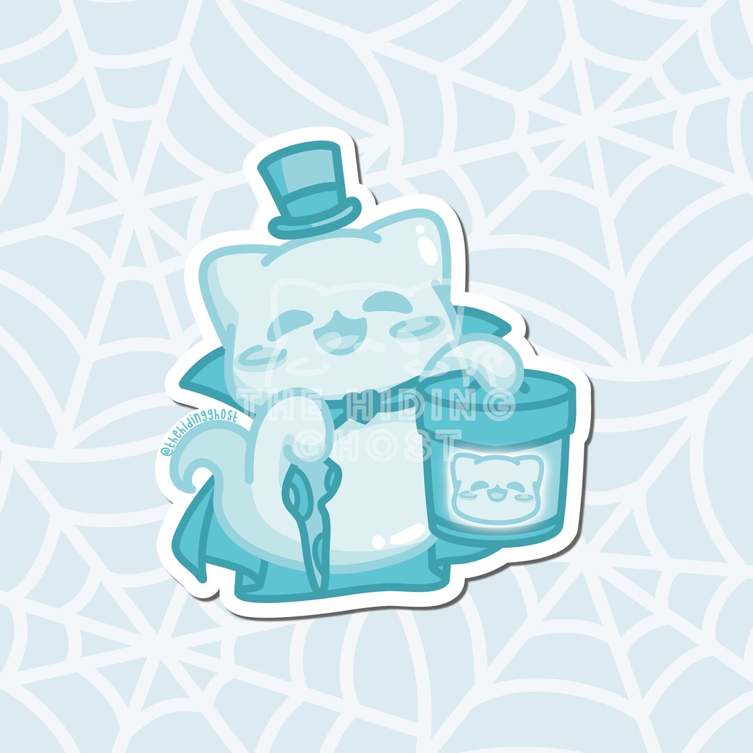 Cat Box Ghost Sticker | Kawaii Sticker | Laptop Sticker | Die Cut ...