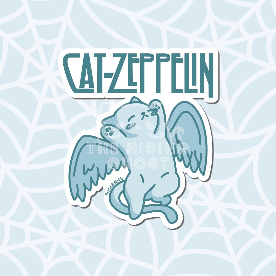 Cat Zeppelin Sticker | Kawaii Sticker | Laptop Sticker | Die Cut ...