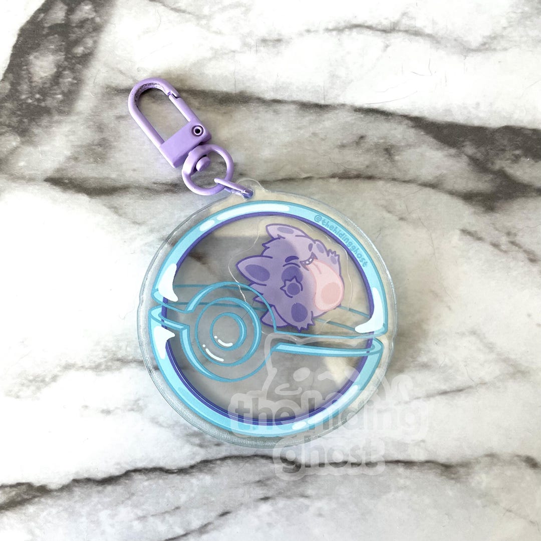 Gengar Pokeball Shaker Acrylic Keychain | Charm | Spooky | Kawaii ...