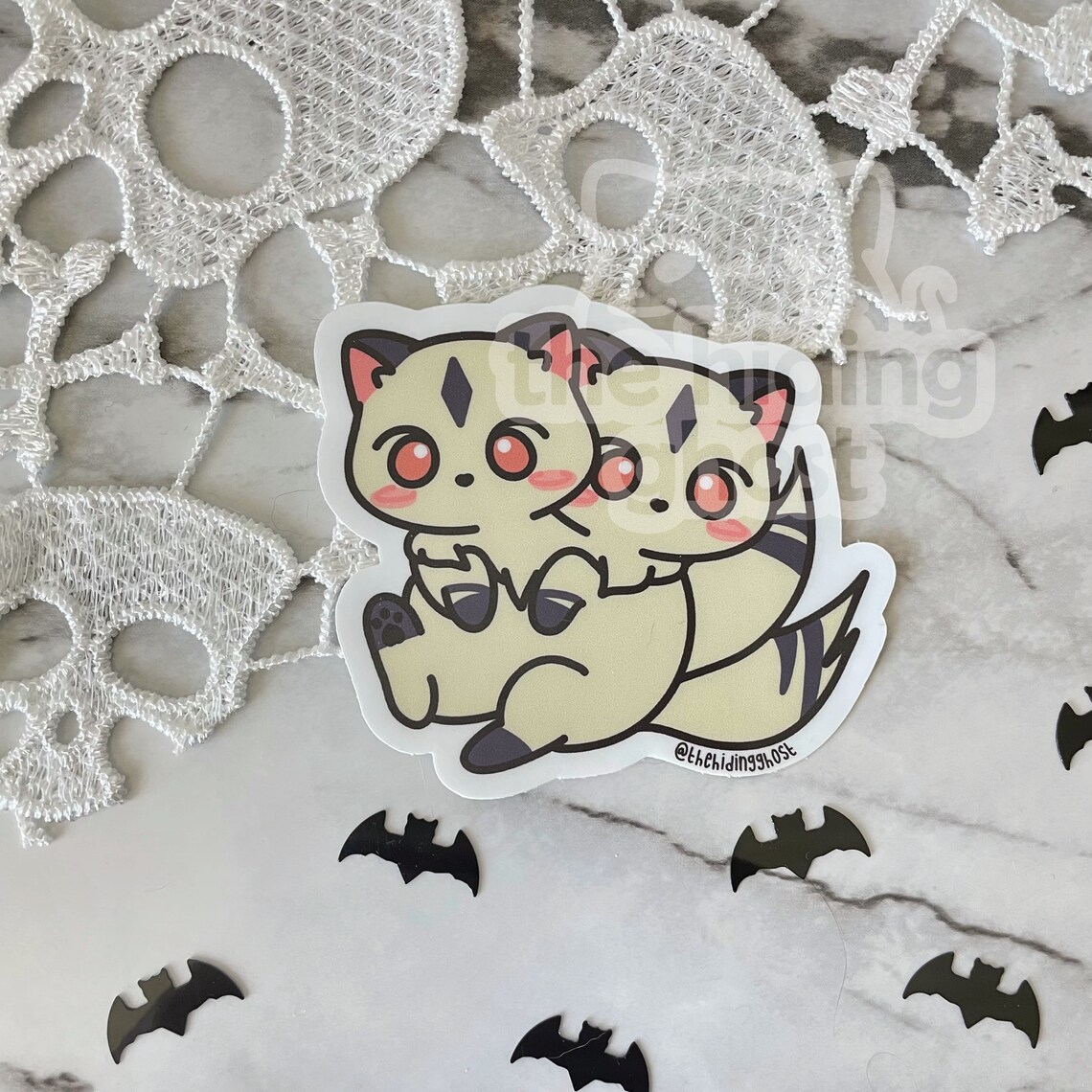 Two Headed Anime Cats Stickers | Kawaii Sticker | Laptop Sticker | Die ...