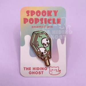 Spooky Popsicle Enamel Pin Skull Spooky Pin Kawaii Pin Pastel Pin ...