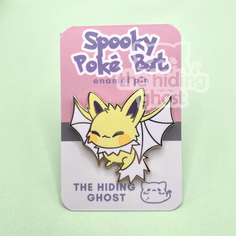 Bat Jolteon Enamel Pin | Spooky Pin | Kawaii Pin | Pastel Pin | Enamel ...