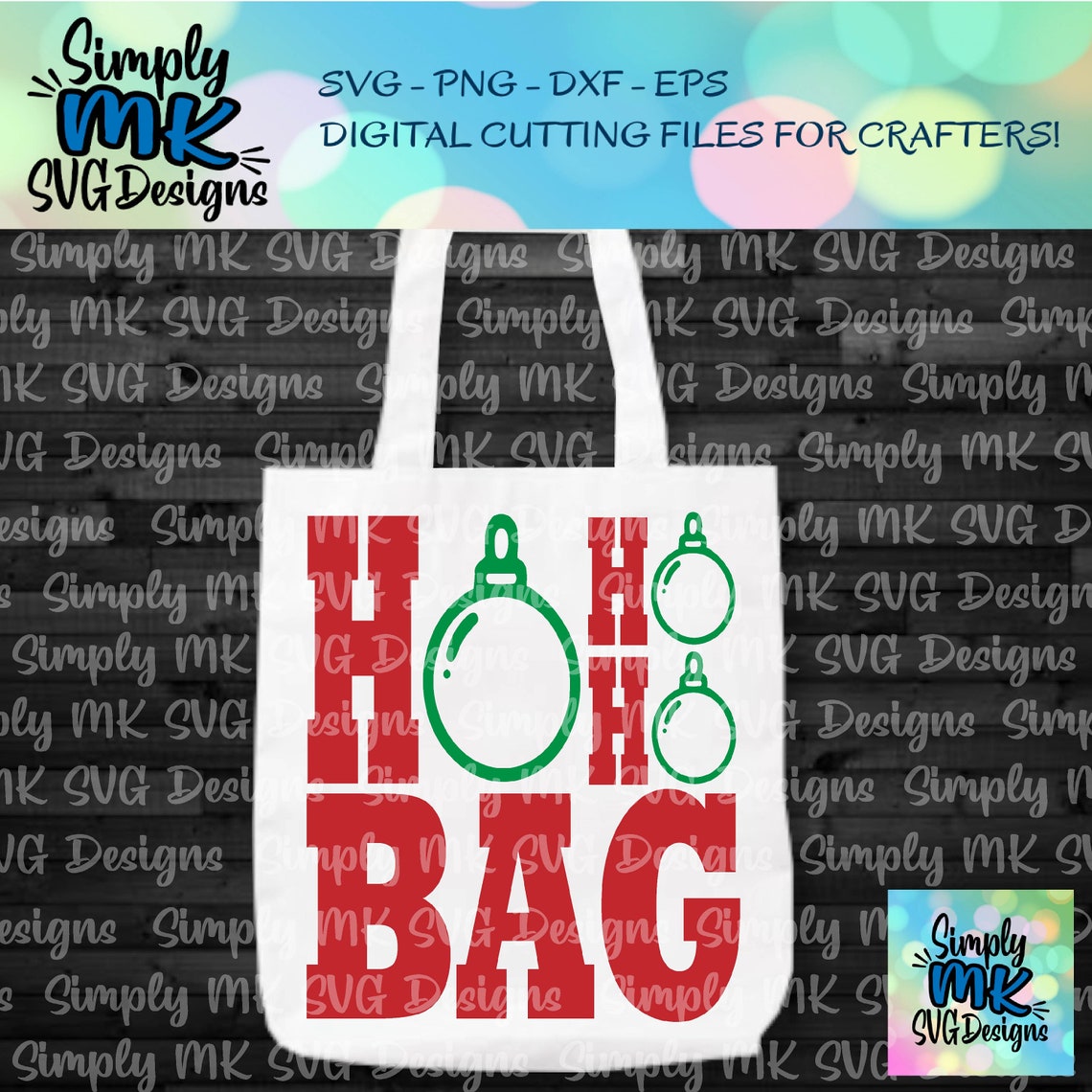 Ho Ho Ho Bag Svg - Eps - Dxf - Png - Tote Bag Svg - Christmas Svg - Ho ...