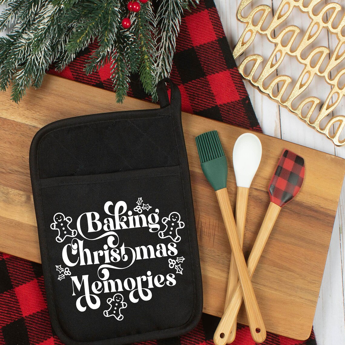 Baking Christmas Memories SVG - Christmas Potholder Svg - Png- Eps- Dxf ...