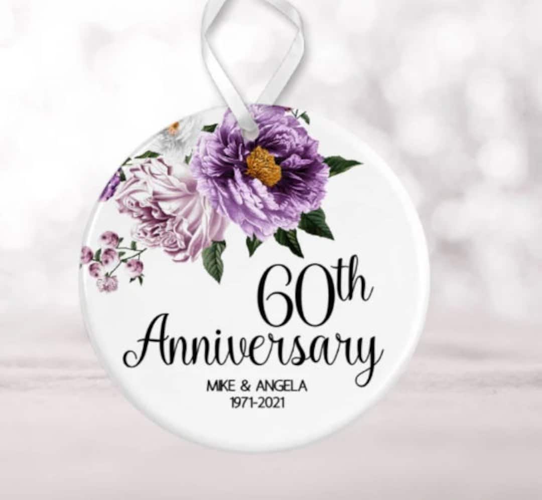 Personalized 60th Wedding Anniversary Gift, Anniversary Ornament With ...