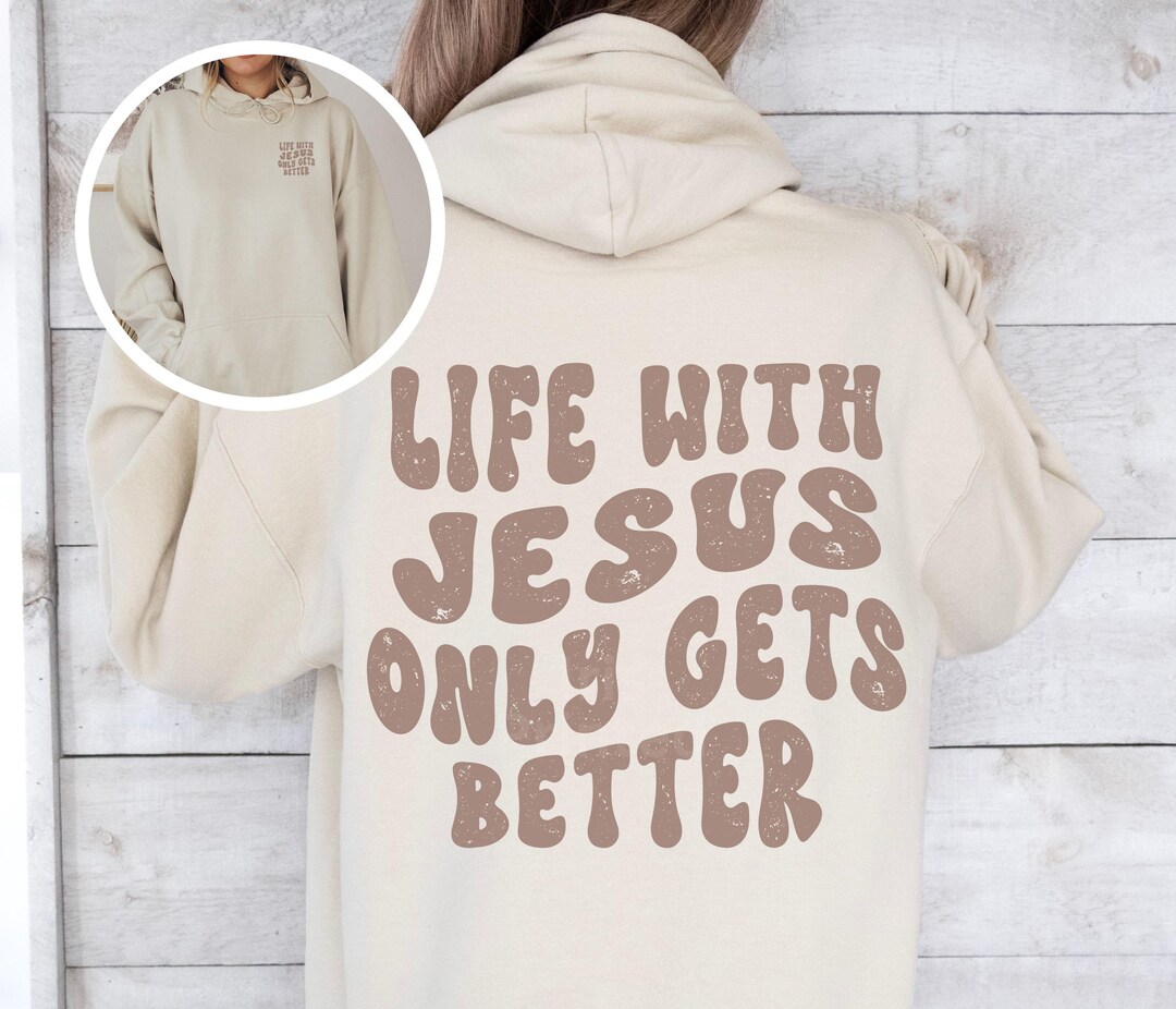 Christian Hoodies Sweatshirt for Women Back Print Jesus Hoodie Trendy ...
