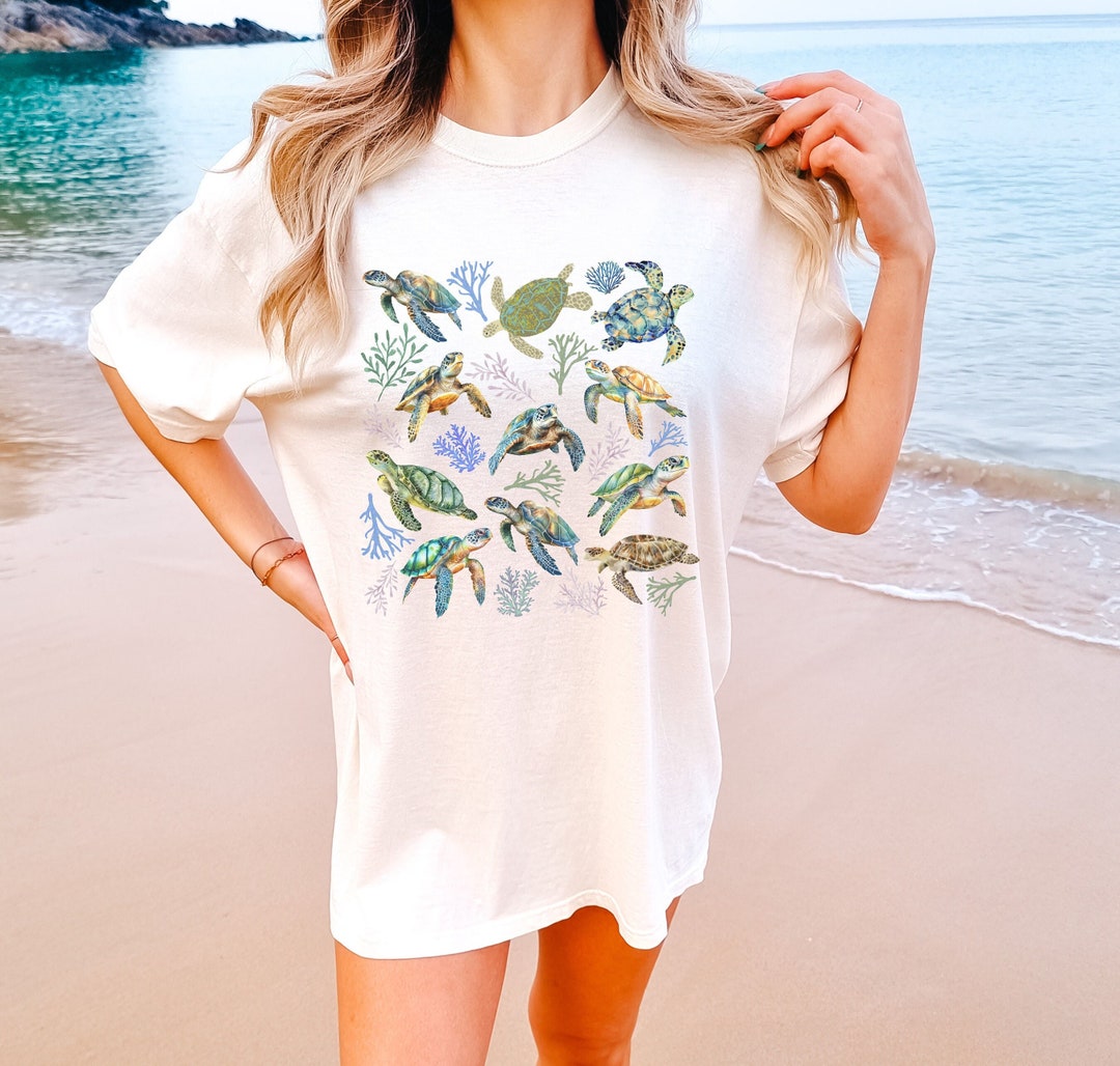 Sea Turtle Beach Tshirt Ocean Animal Shirt Surf Shirt Summer Time Shirt ...