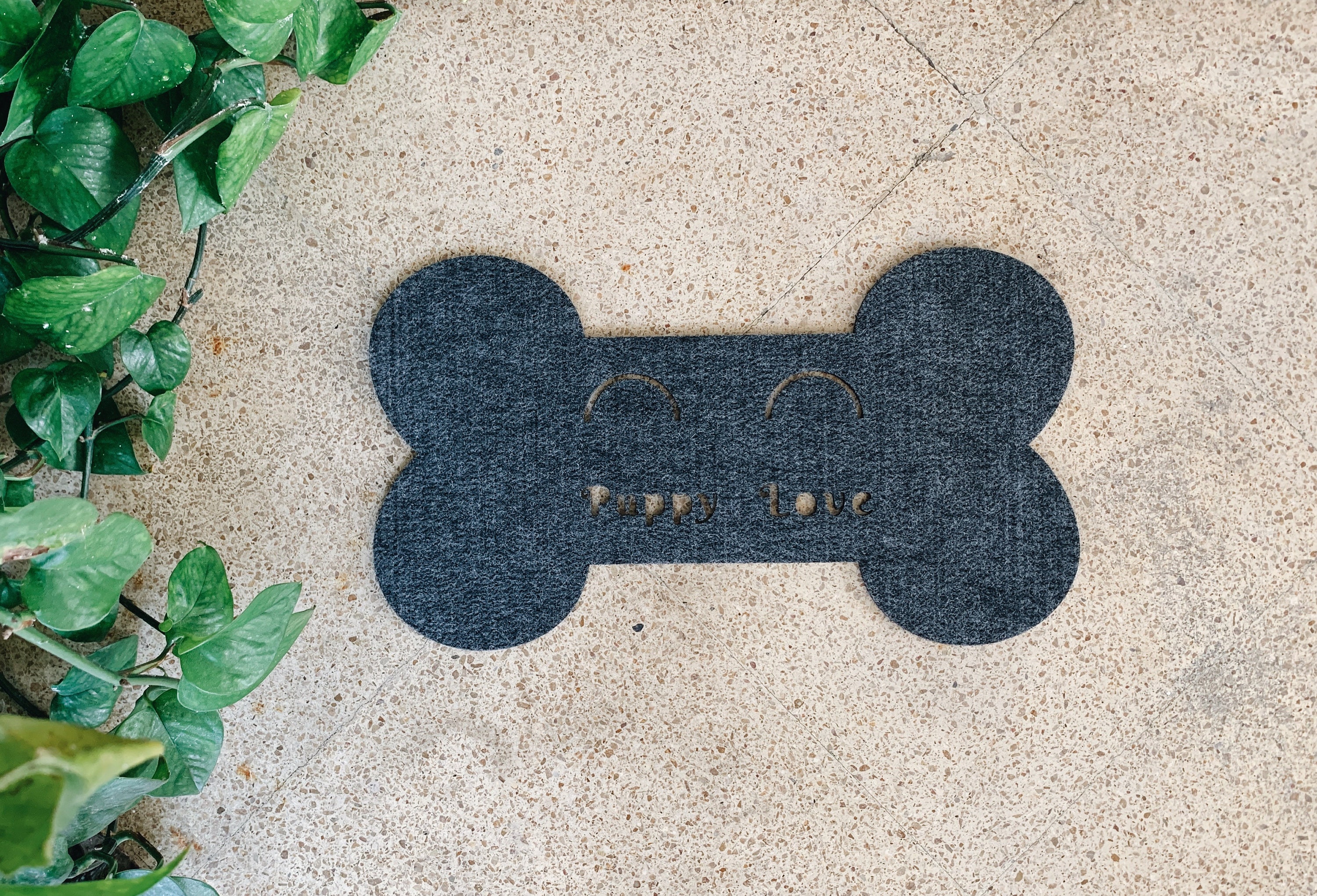 Dog Bone Shape Mat, Felt Dog Mat, Gray Dog Mat, Bone Shape, Pet ...