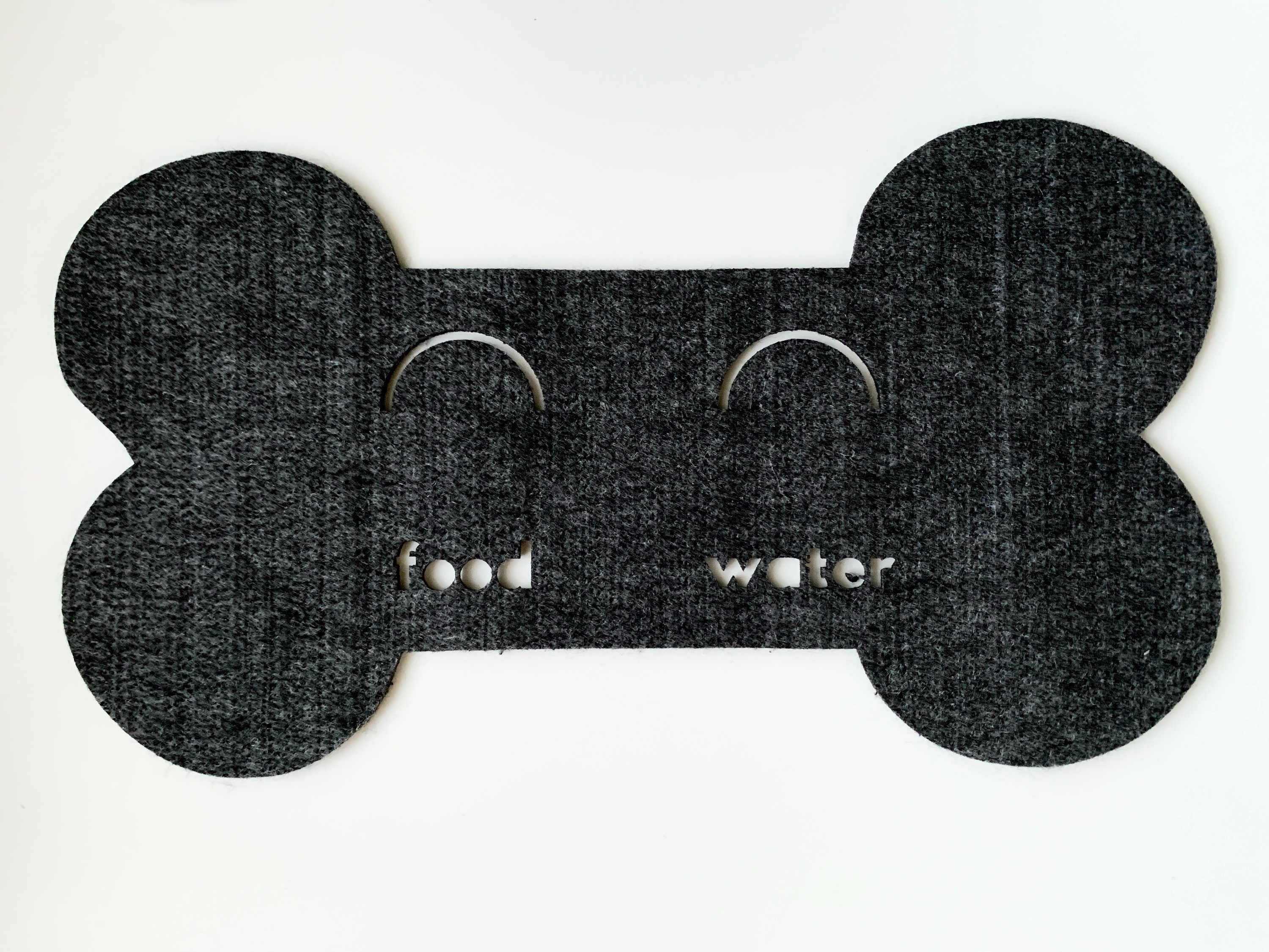 Dog Bone Shape Mat, Felt Dog Mat, Gray Dog Mat, Bone Shape, Pet ...