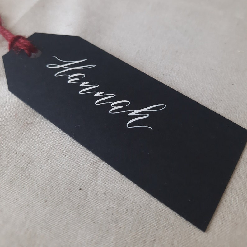 Black Gift Tags Modern Calligraphy Handwritten - Etsy