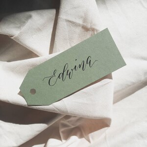 Green Gift Tags Modern Calligraphy Handwritten - Etsy