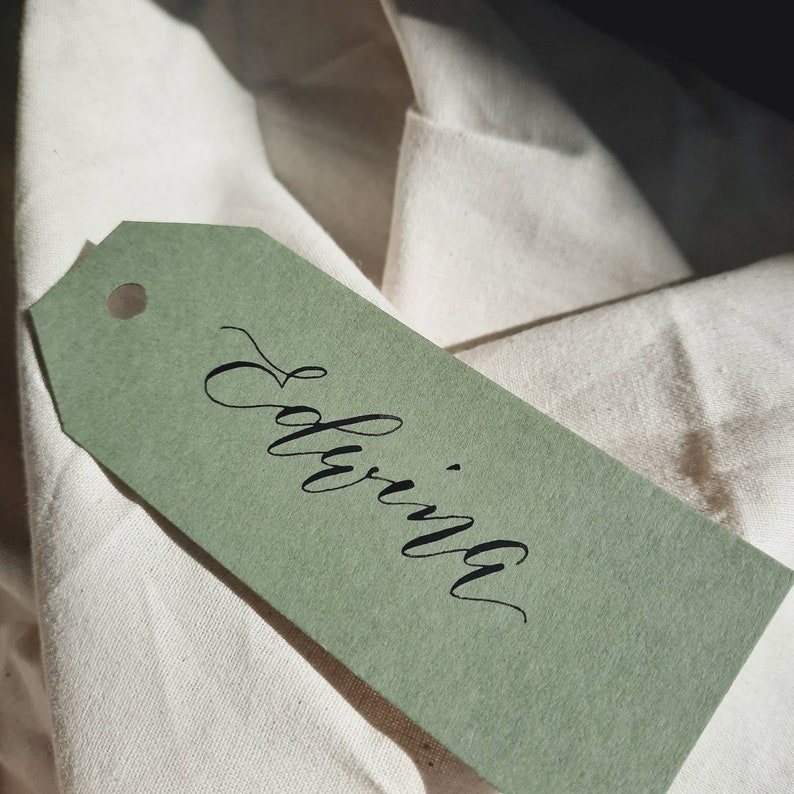 Green Gift Tags | Modern Calligraphy | Handwritten - Etsy