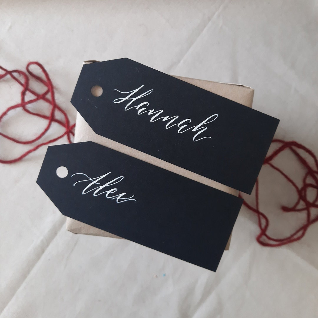 Black Gift Tags | Modern Calligraphy | Handwritten - Etsy