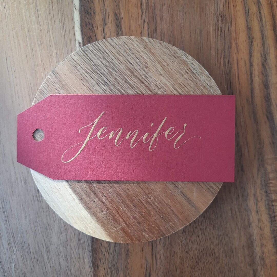 Red Gift Tags | Modern Calligraphy | Handwritten - Etsy