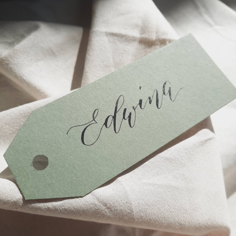 Green Gift Tags | Modern Calligraphy | Handwritten - Etsy